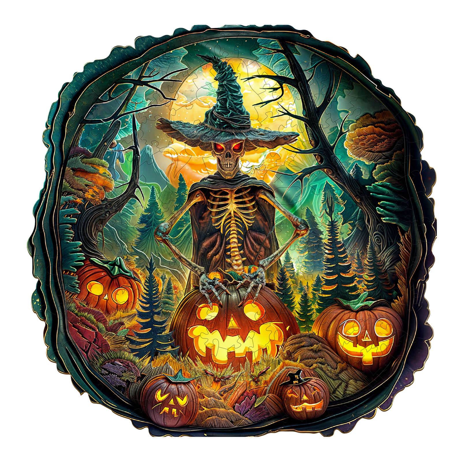 WOODBESTS | Halloween Skeletons Wooden Puzzle – Woodbests