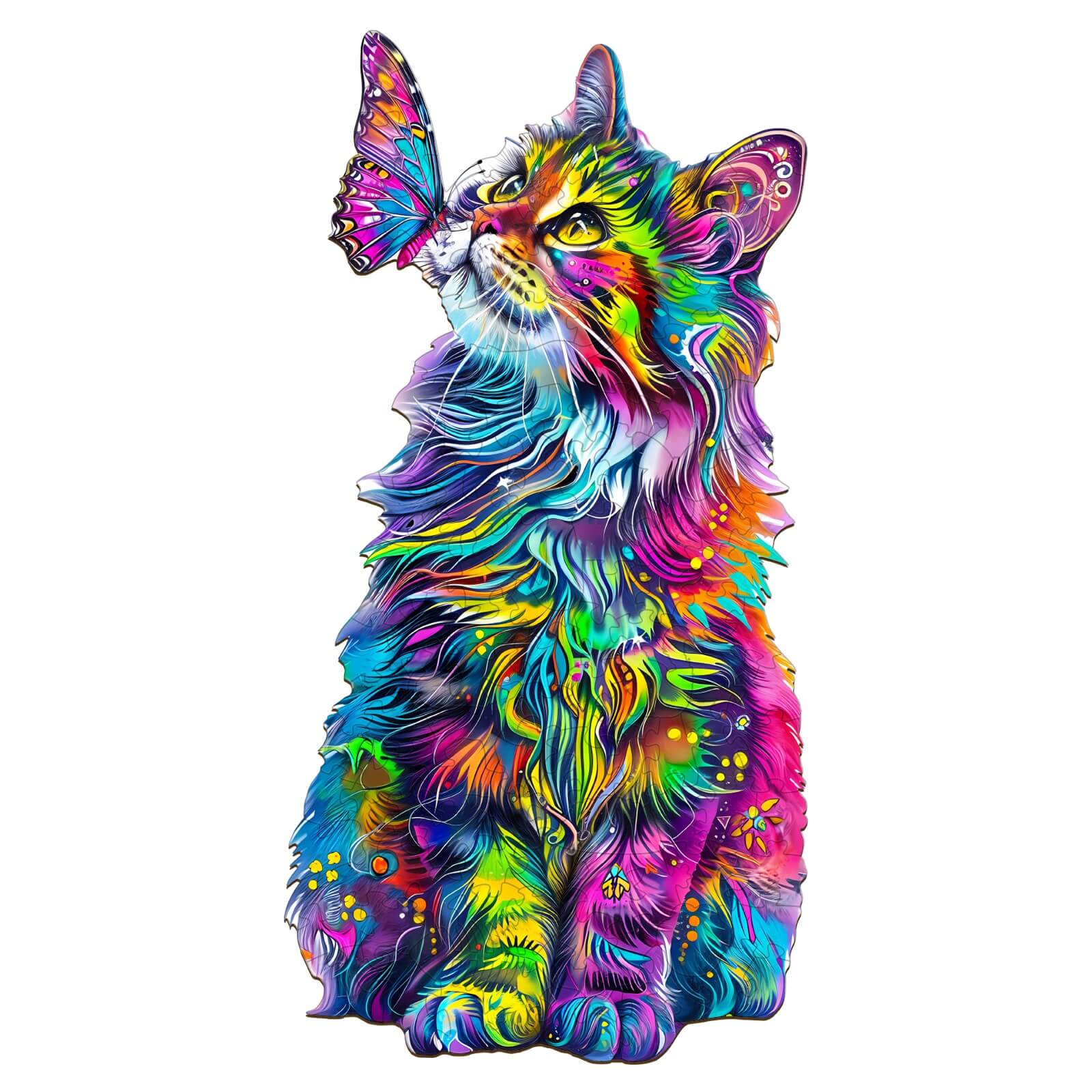WOODBESTS | Colorful Cat Wooden Puzzle – Woodbests
