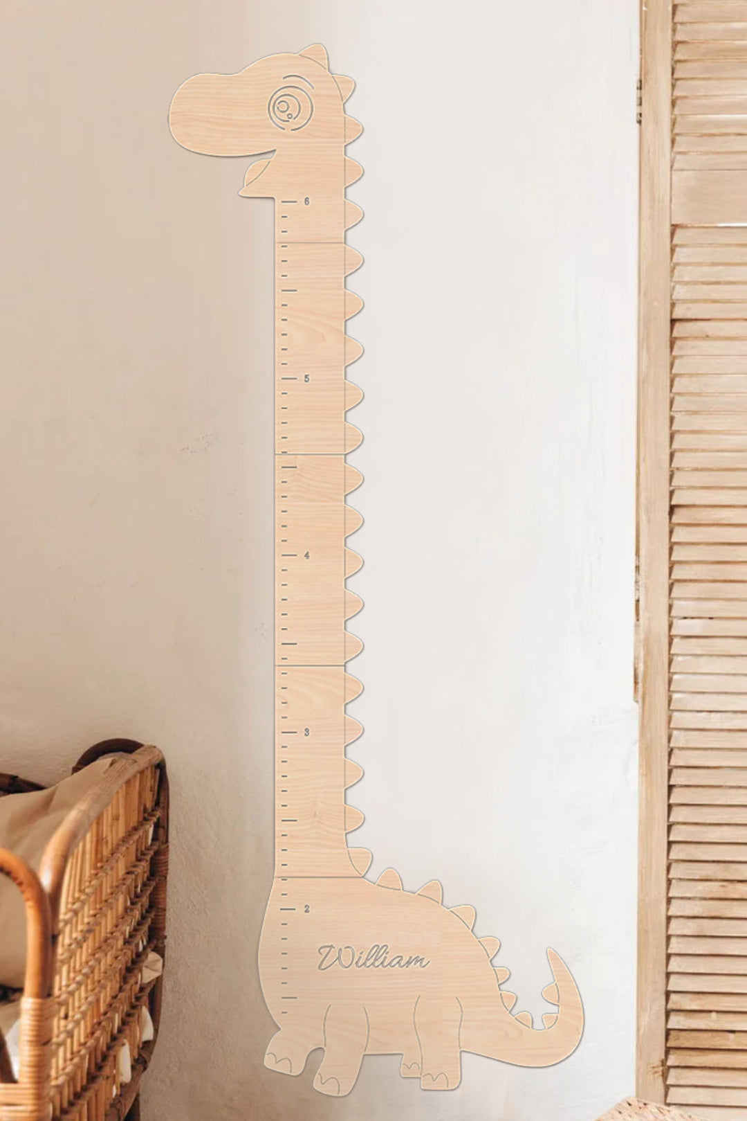 Personalized Wooden Dinosaur Growth Chart Height Ruler – Woodbests