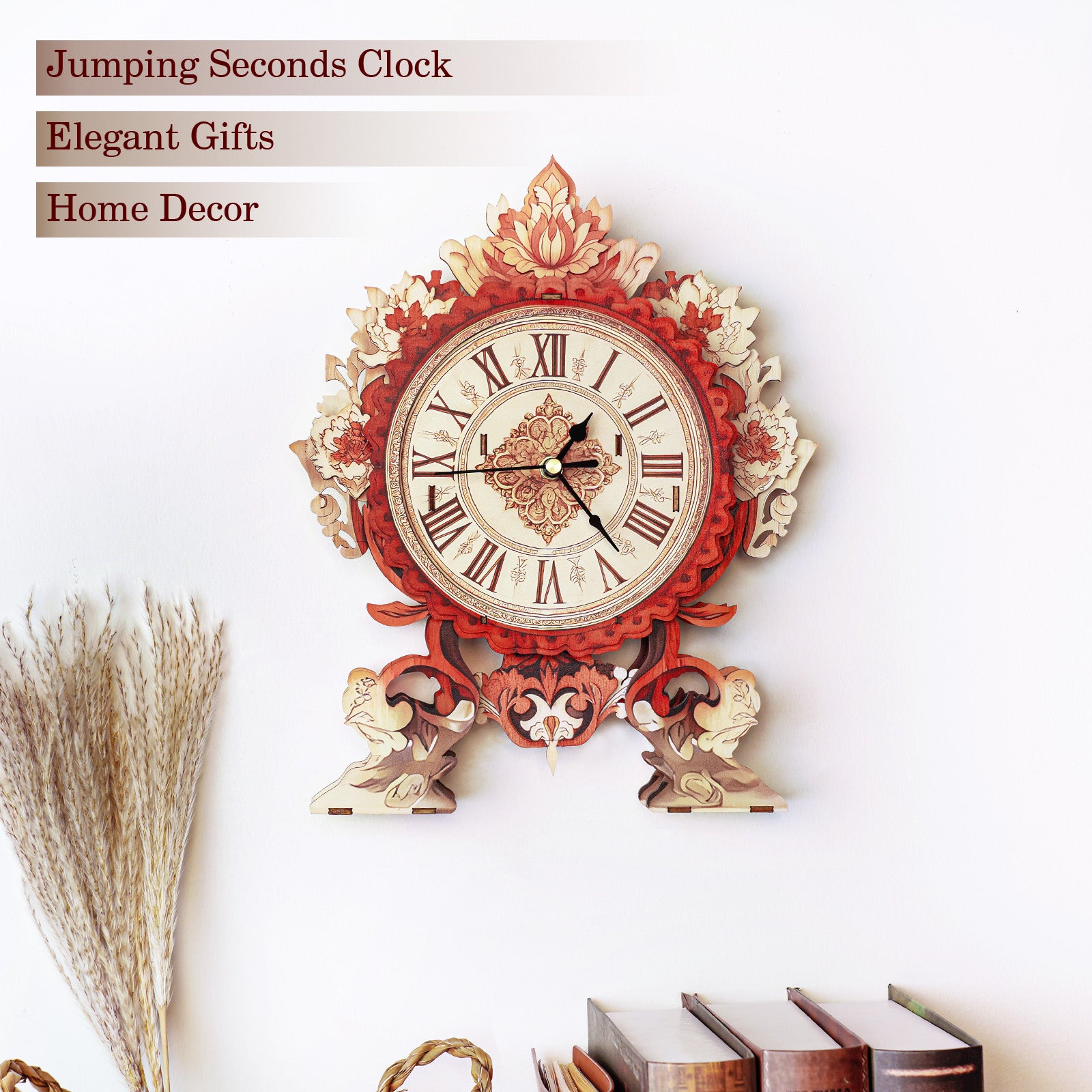 Fire Flame Flower– DIY Wooden Clock, 3D Puzzle Kit – Woodbests