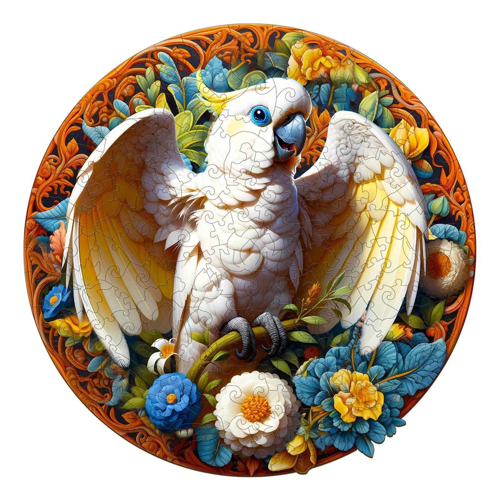 Woodbests | Blue-eyed Cockatoo Wooden Dog Puzzle