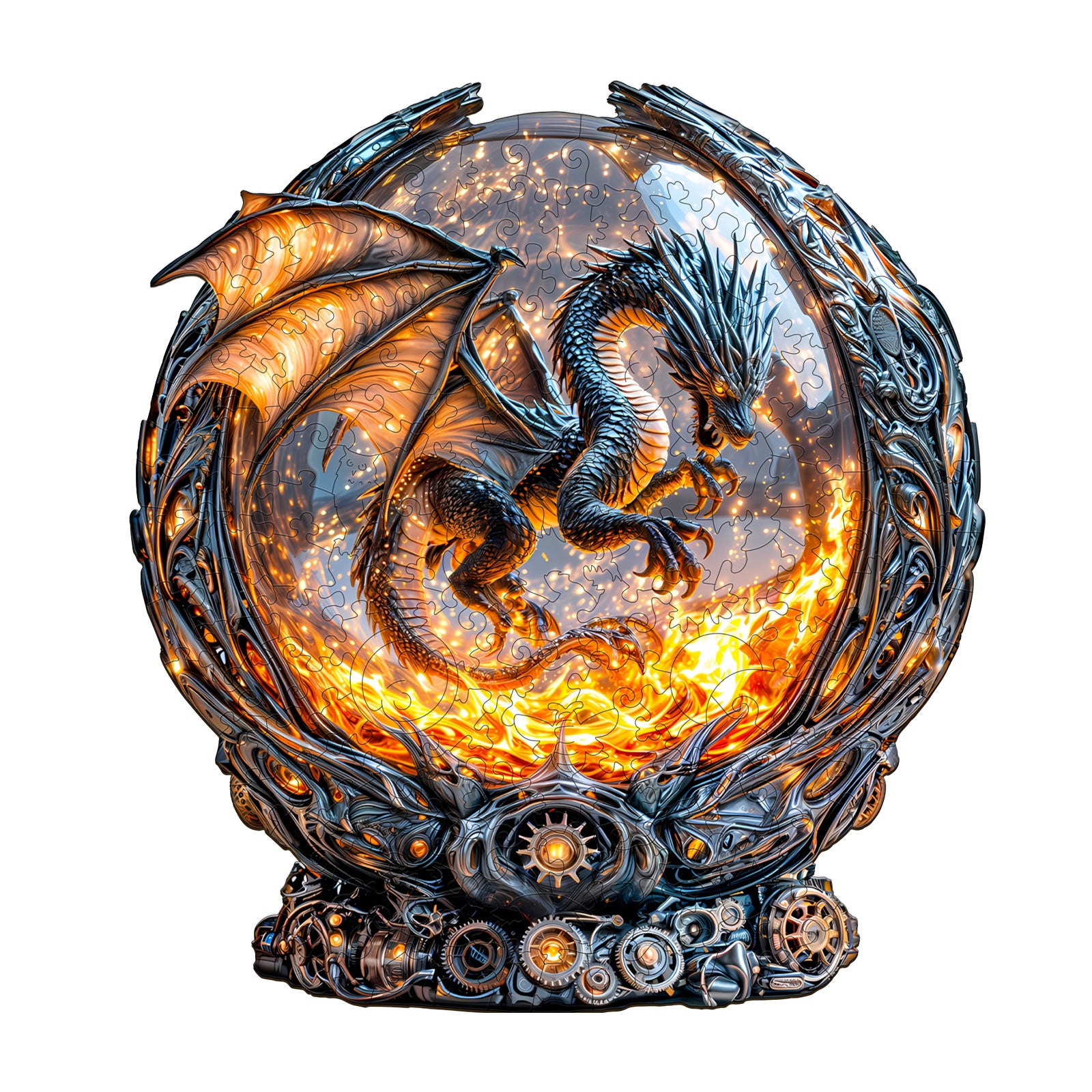 WOODBESTS |Magic Ball Fire Dragon Wooden Puzzle – Woodbests