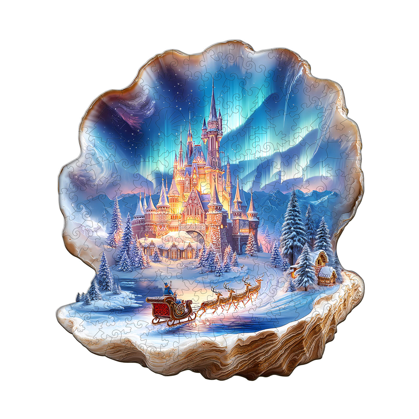 WOODBESTS |Shell Castle Wooden Puzzle – Woodbests
