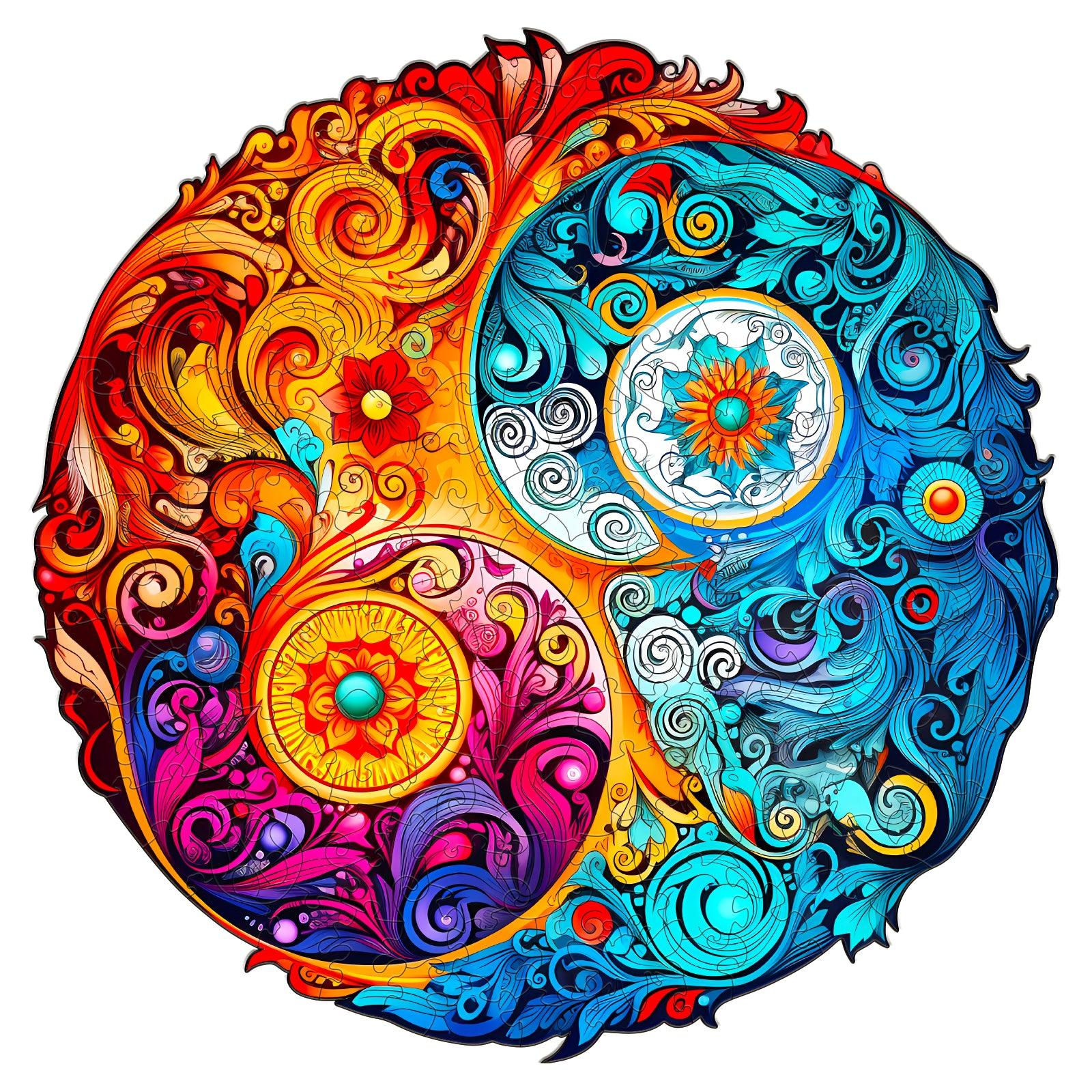 Yin Yang Mandala -5 Wooden Jigsaw Puzzle – Woodbests