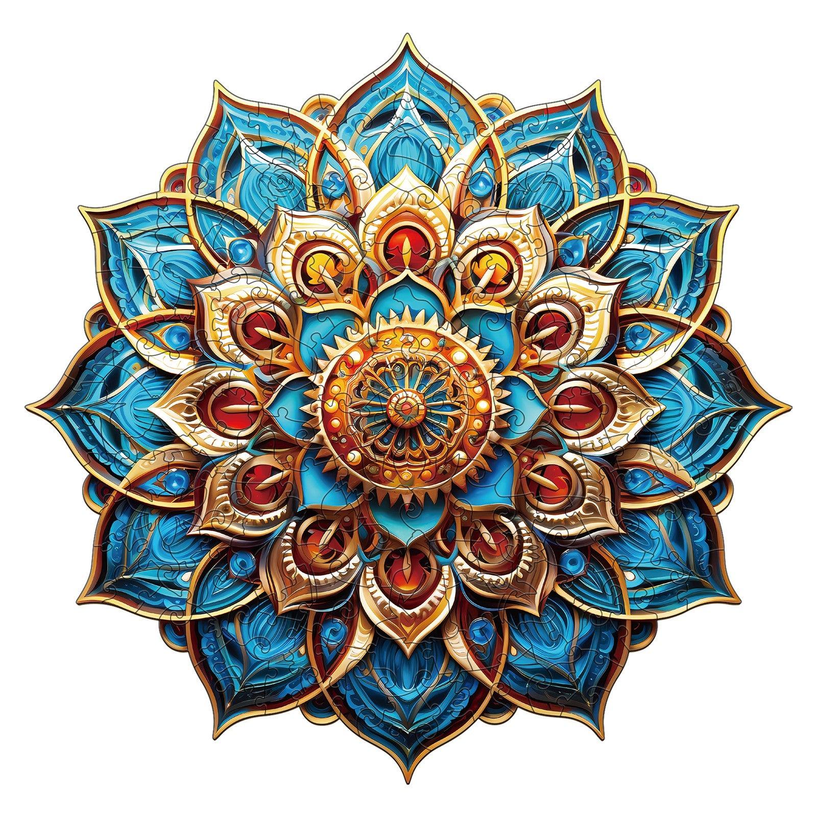 WOODBESTS Blue Mandala Wooden Jigsaw Puzzle – Woodbests