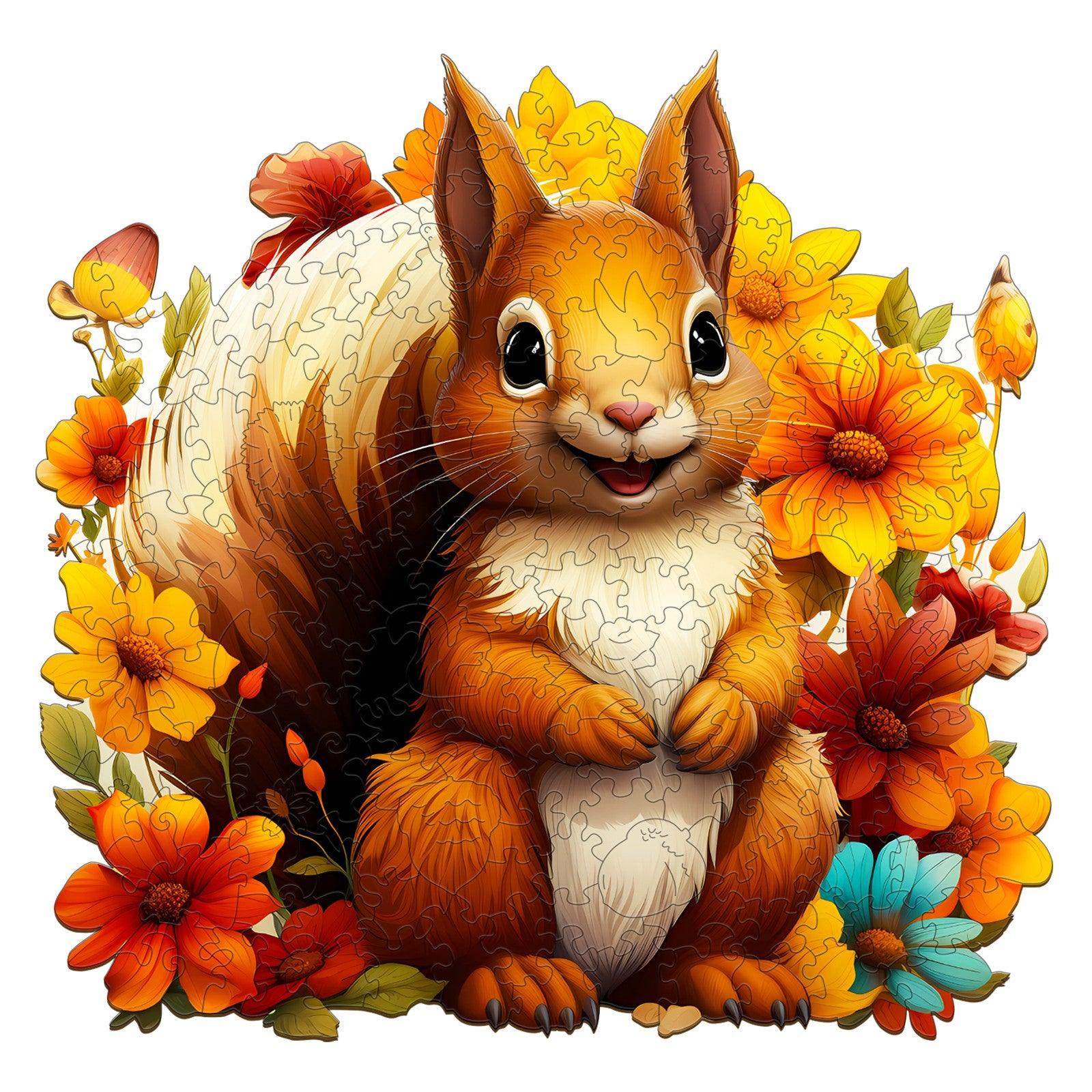 Smiling Squirrel Wooden Jigsaw Puzzle – Woodbests