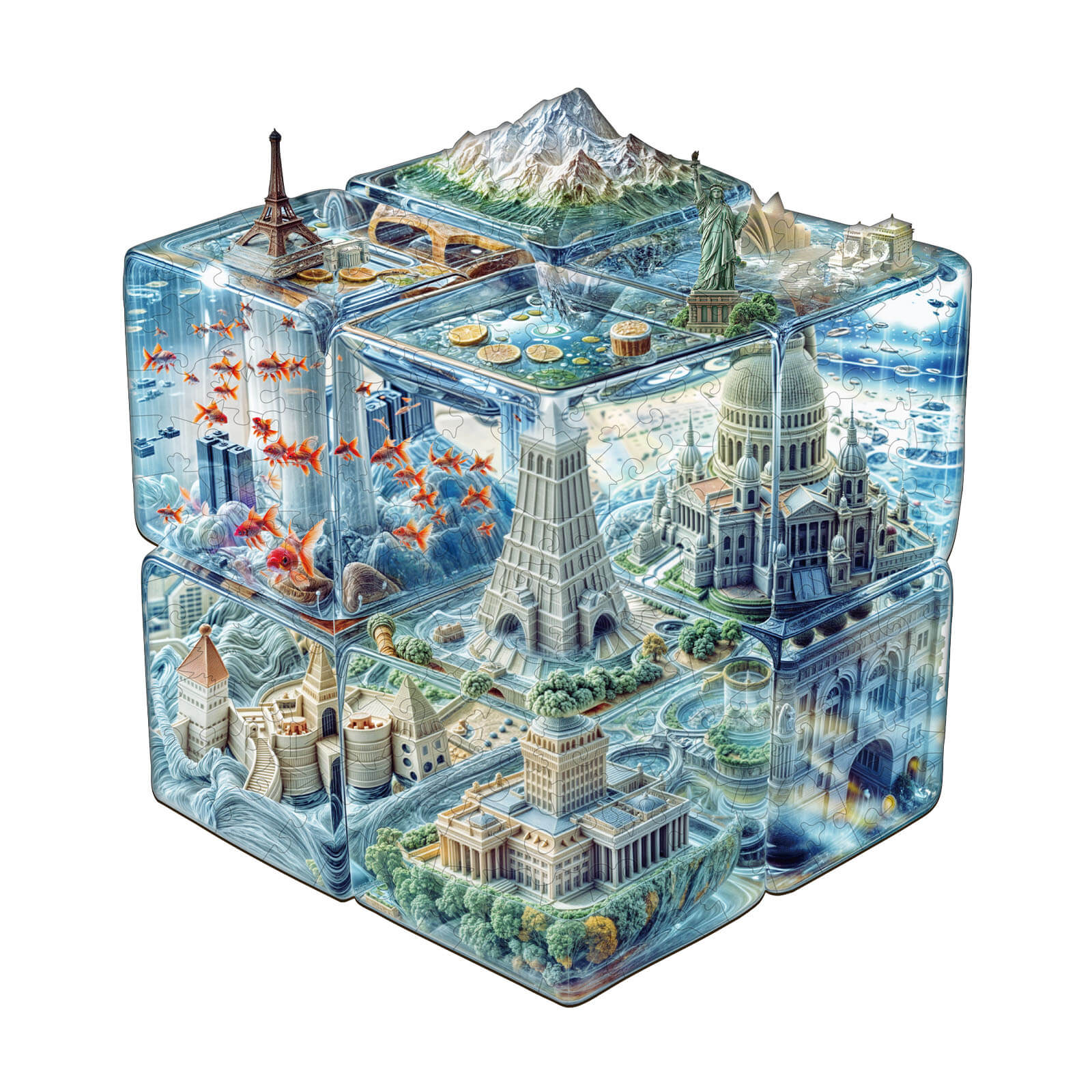WOODBESTS |Cube City Wooden Puzzle – Woodbests
