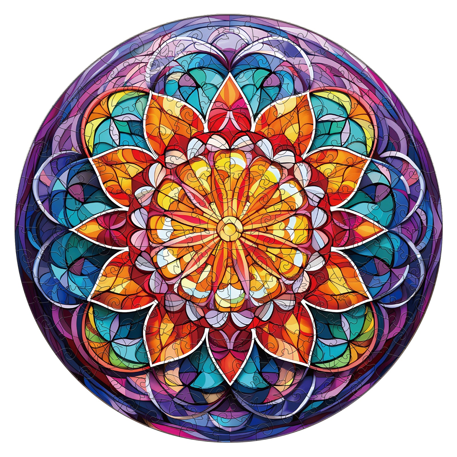 Church Glass Mandala Wooden Jigsaw Puzzle – Woodbests