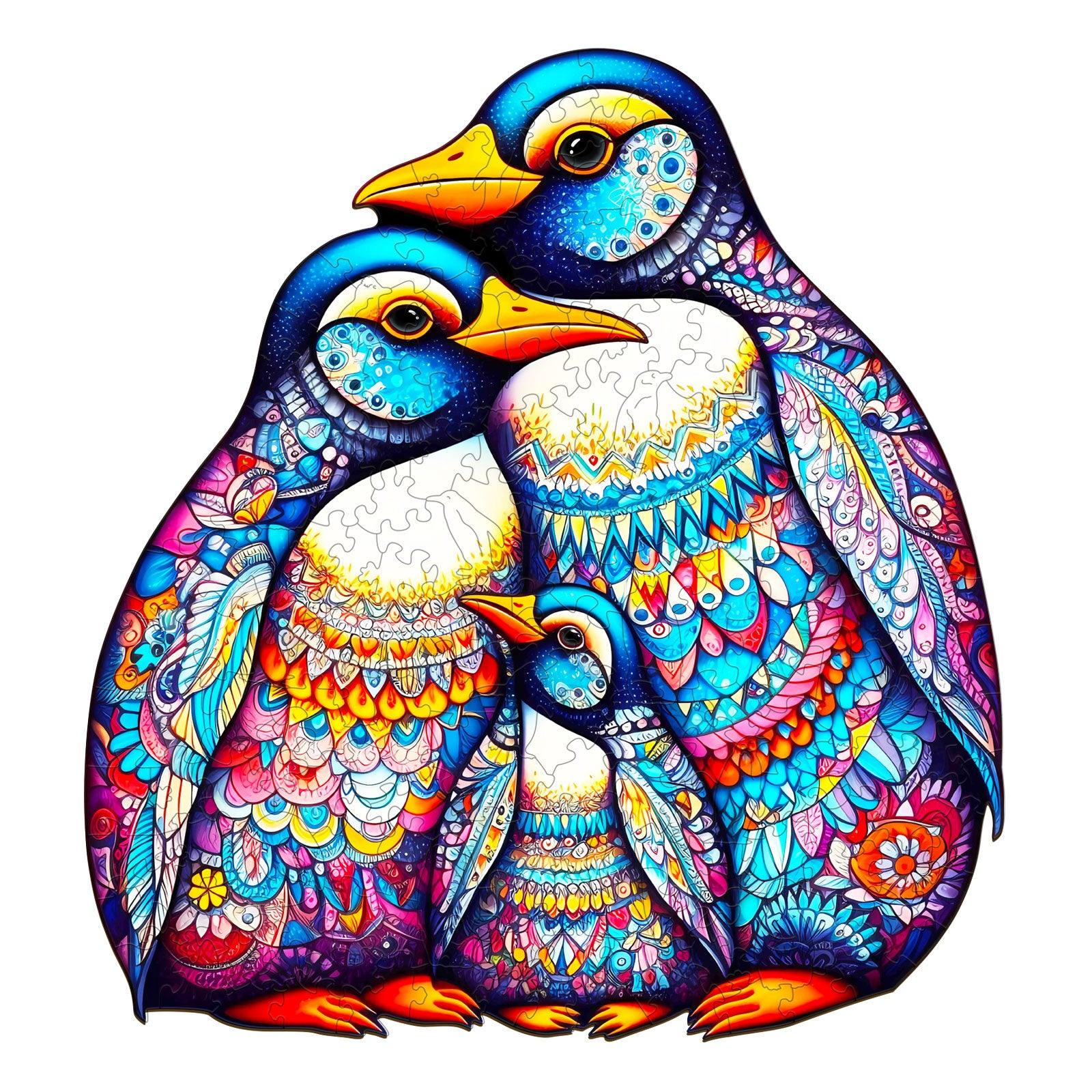 Penguin Family Animal Shaped Wooden Jigsaw Puzzle For Adults And Kids ...