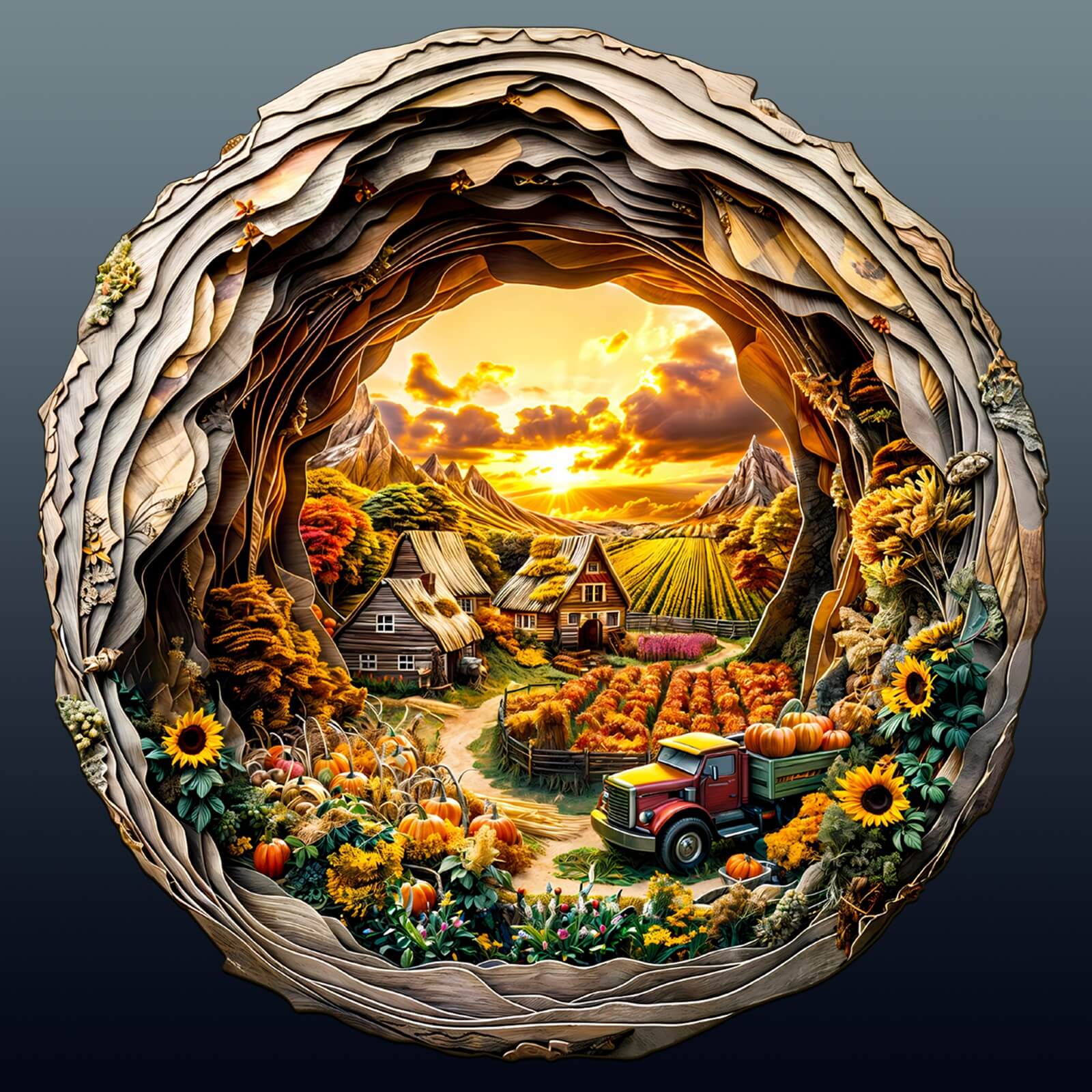 WOODBESTS | 3D Autumn Farm-2 Wooden Puzzle – Woodbests