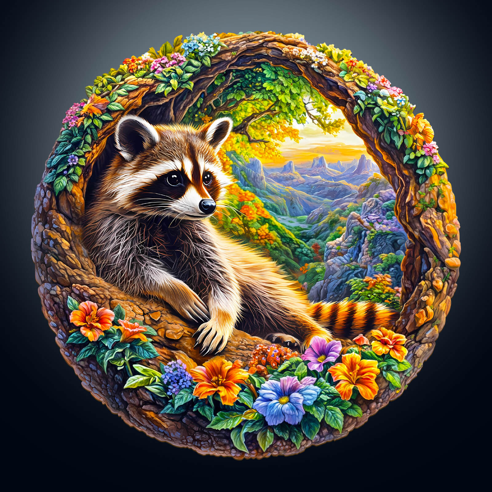 WOODBESTS | 3D Raccoon Bliss Wooden Puzzle – Woodbests