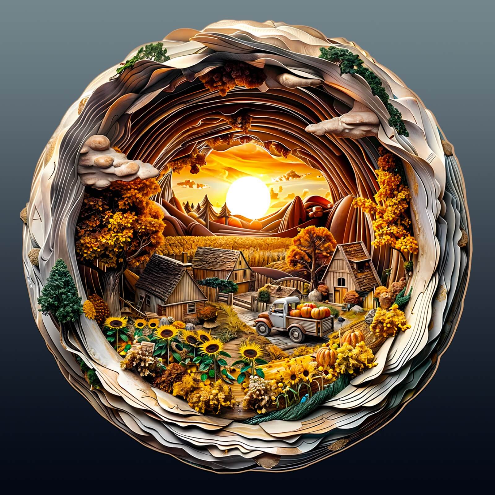 WOODBESTS | 3D Autumn Farm-1 Wooden Puzzle – Woodbests