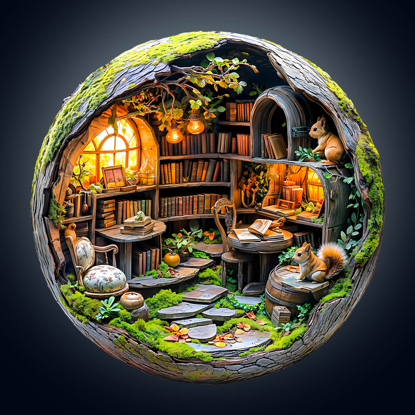 WOODBESTS |3D Mossy Library Wooden Puzzle – Woodbests