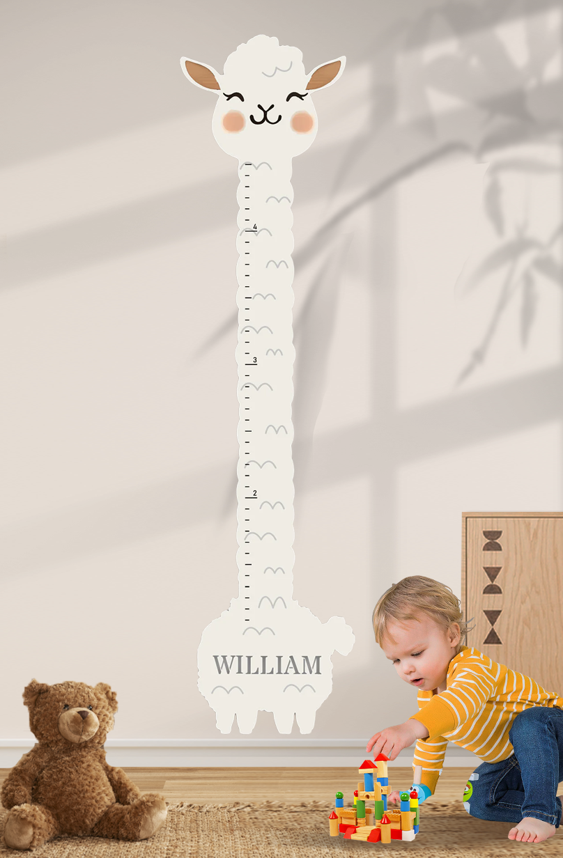 Wooden Growth Chart | Custom Height Ruler for Wall with Personalized ...