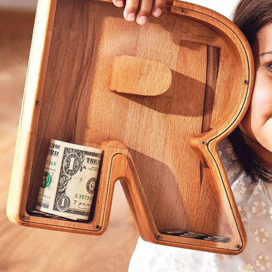 Wooden Letter Piggy Banks | Customizable Kids' Coin Banks for Fun ...