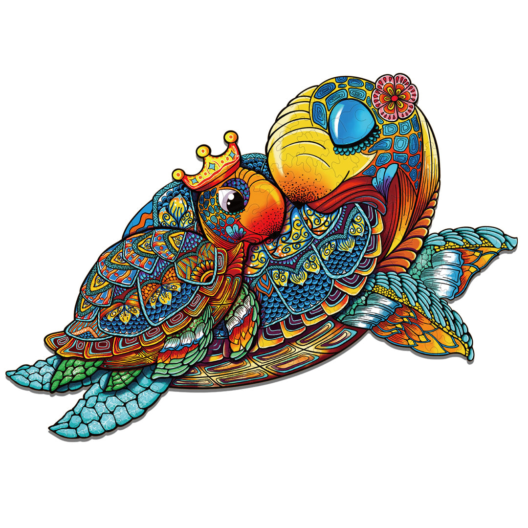 Sea Turtle Family Unique Challenging Fun Animal Wooden Jigsaw Puzzle ...