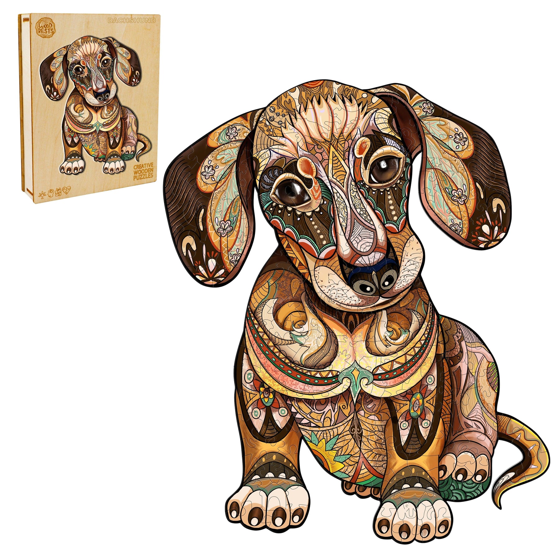 Dachshund Lovely Dog Animal Pet Wooden Jigsaw Puzzle – Woodbests