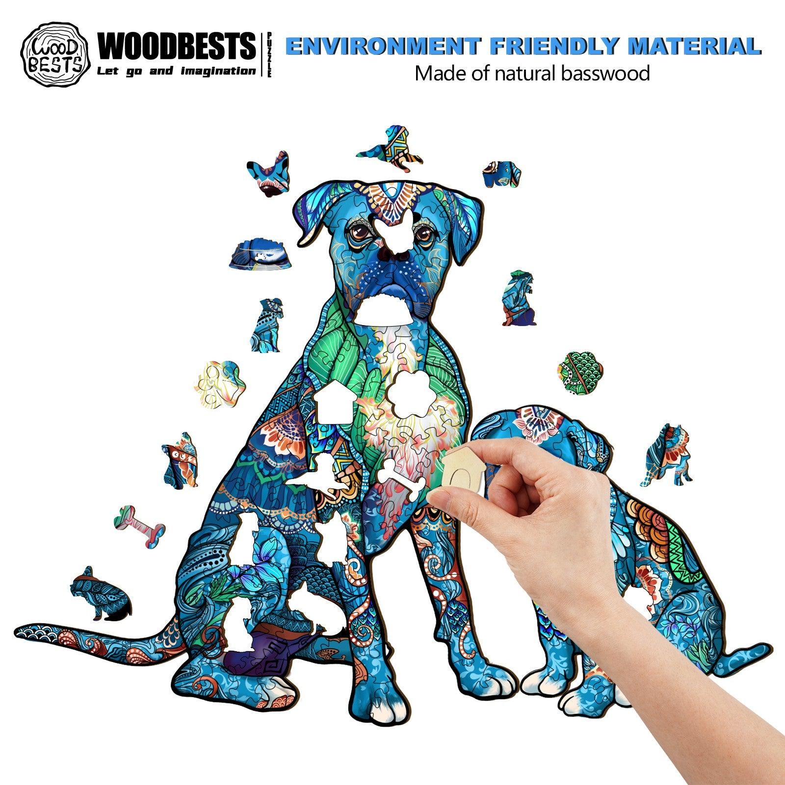 Boxer Family Animal Shaped Wooden Jigsaw Puzzle For Adults And Kids ...