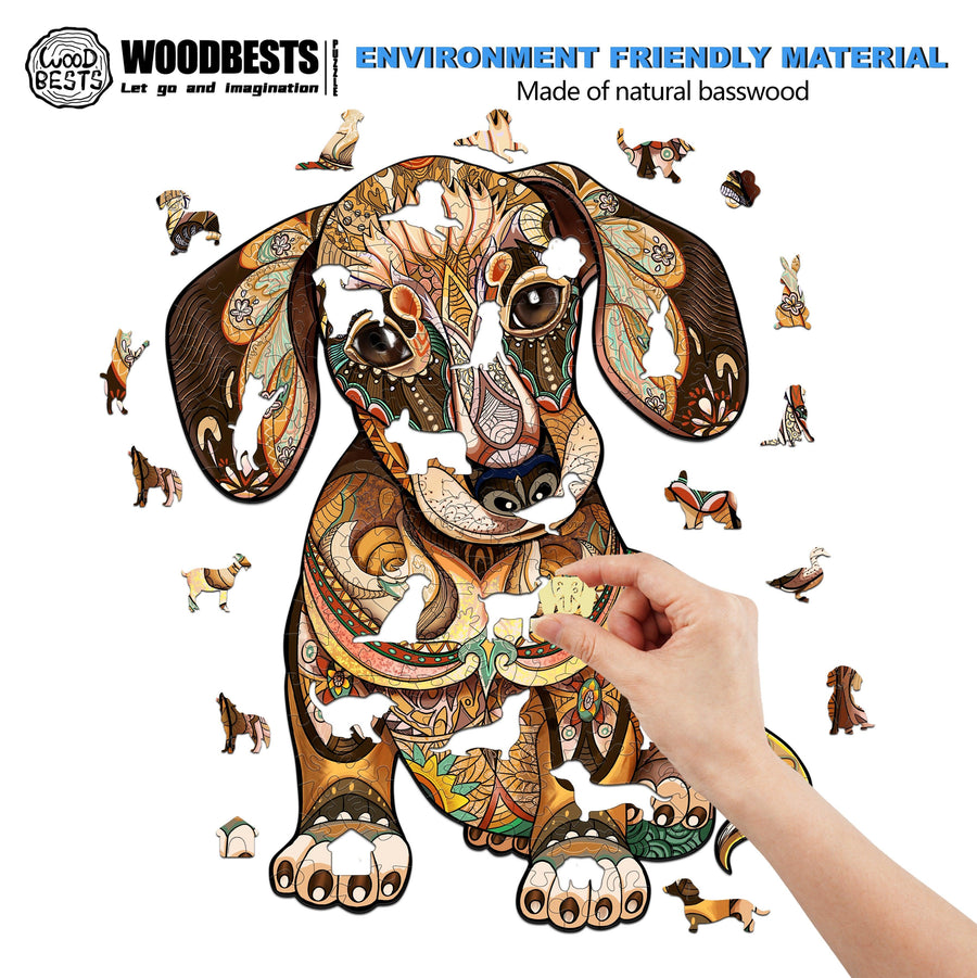 Dachshund Lovely Dog Animal Pet Wooden Jigsaw Puzzle – Woodbests