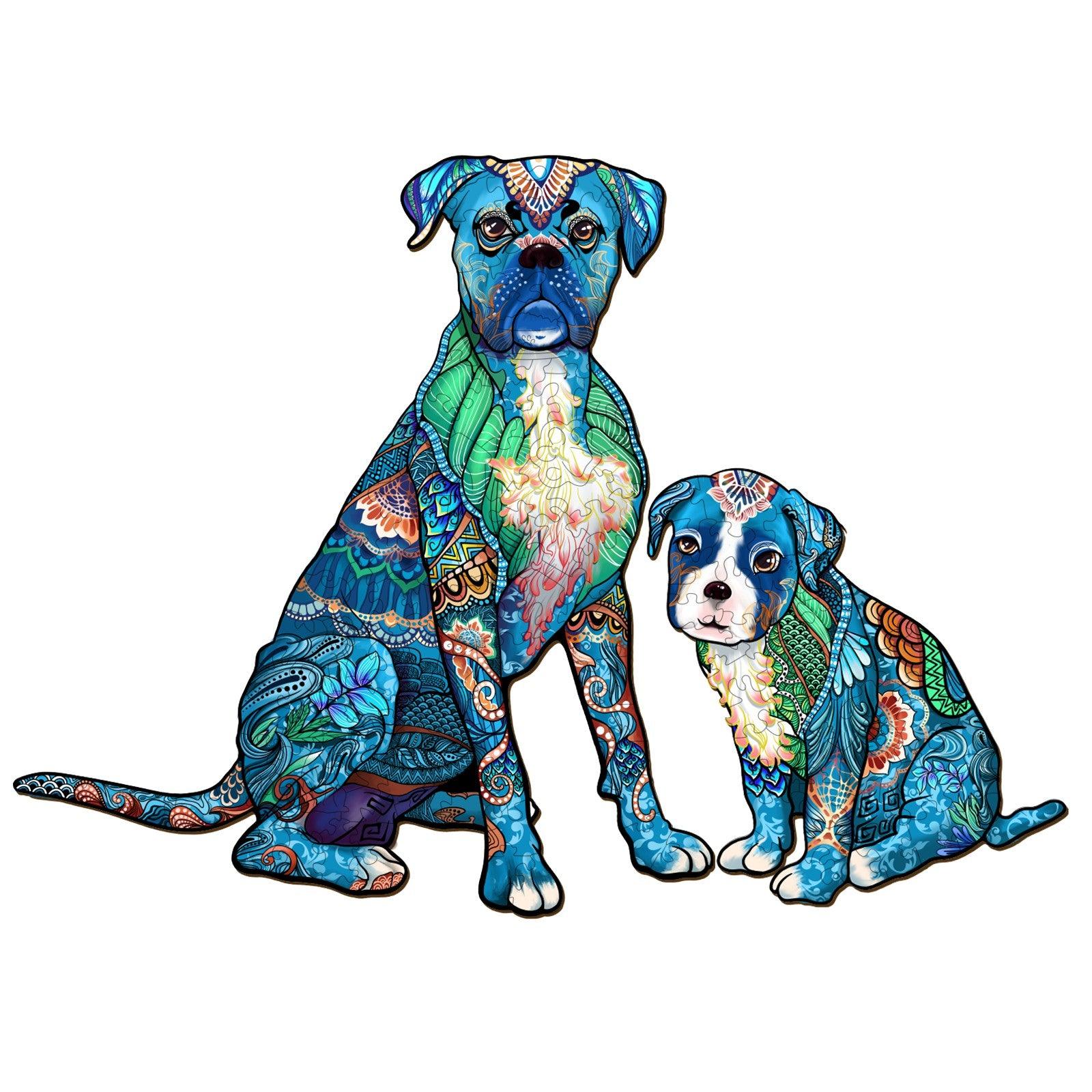 Boxer Family Animal Shaped Wooden Jigsaw Puzzle For Adults And Kids ...