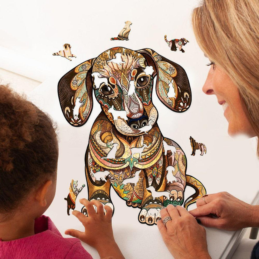 Dachshund Lovely Dog Animal Pet Wooden Jigsaw Puzzle – Woodbests