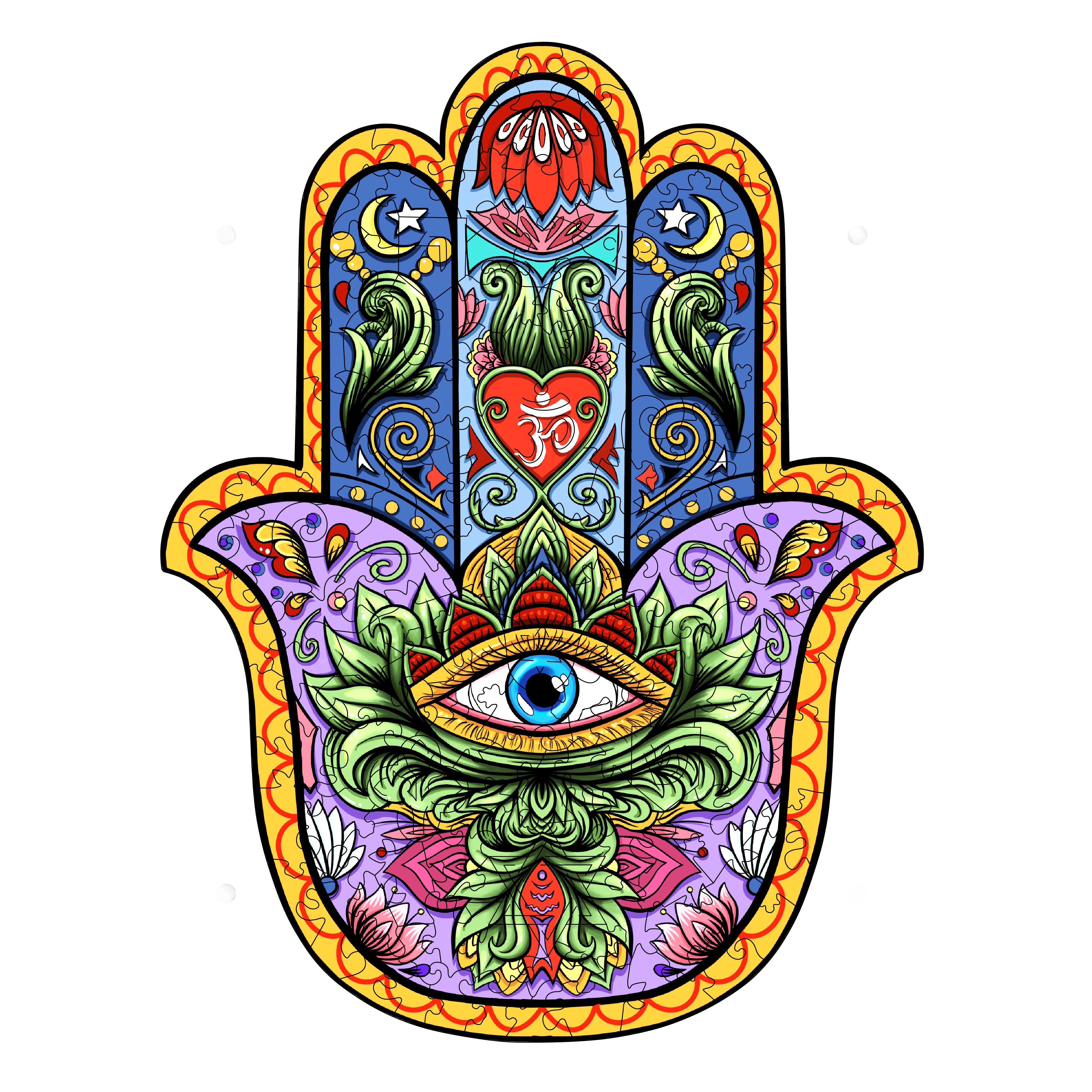 Hand Of Fatima Art Hamsa Fatima Hand Religious Talisman Colored Sign